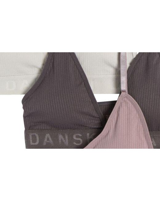 Danskin Seamless 3 Pack Rib Triangle Bralettes In Pink Lyst