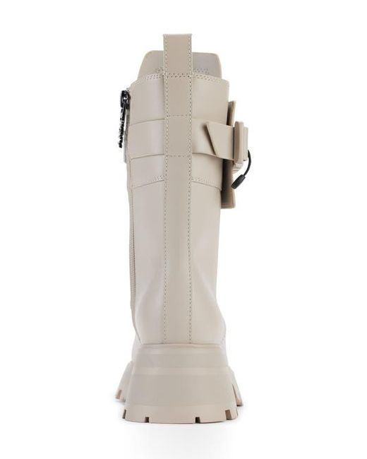 DKNY Lug Sole Combat Boot in White | Lyst