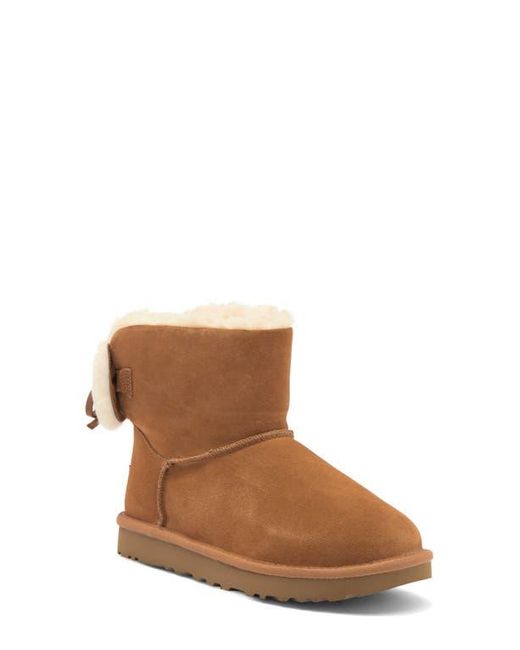 UGG Classic Double Bow Mini Bootie in Brown | Lyst