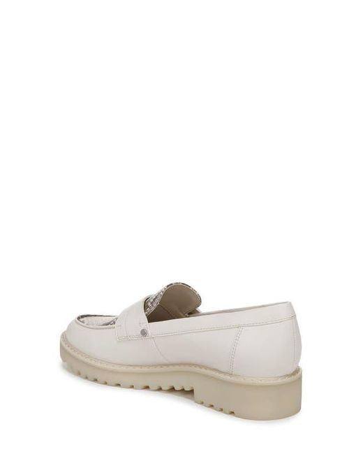 Franco Sarto Cassandra Snakeskin Print Penny Loafer in White | Lyst