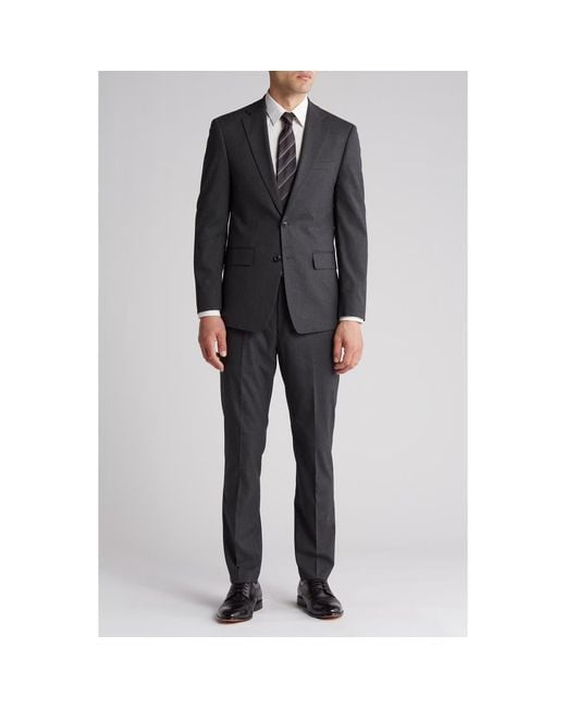 Calvin Klein Single Breasted Two-Button Classic Suit in Gray for Men | Lyst