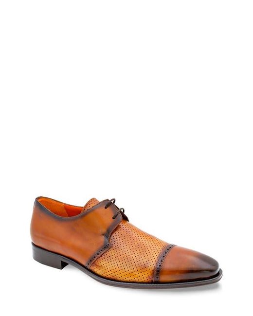 Mezlan Patina Burnished Derby in Brown for Men | Lyst