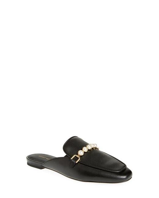 Stuart Weitzman Perla Imitation Pearl Mule in Black | Lyst