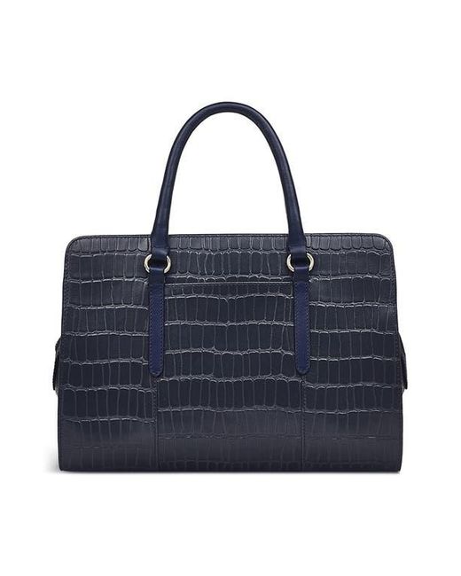 Radley Angel Lange Croc Embossed Leather Tote Bag in Blue | Lyst