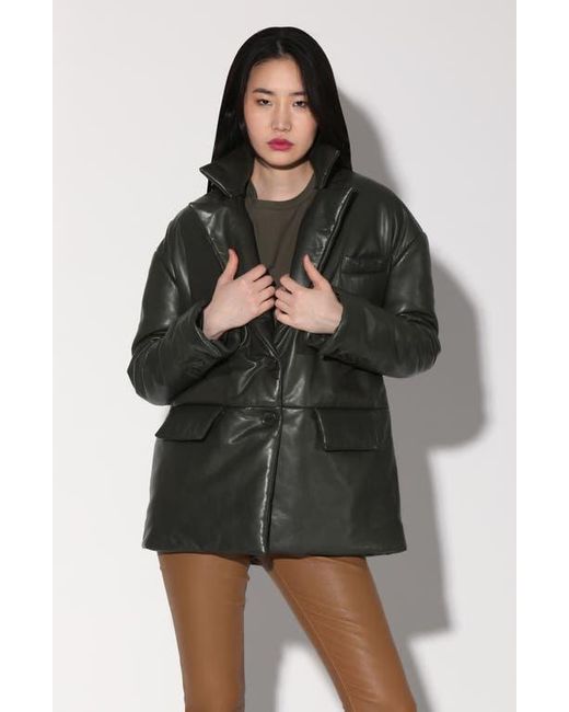 Walter Baker Camille Oversize Insulated Leather Jacket in Black | Lyst