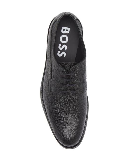 BOSS Larry Leather Derby in Black for Men | Lyst
