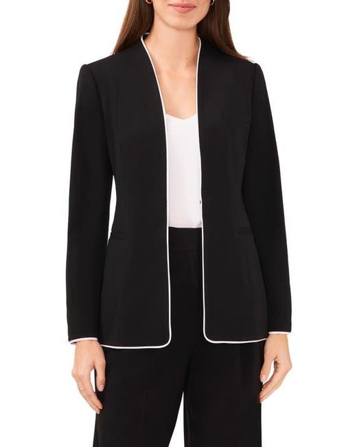 Halogen® Piped Trim Collarless Blazer in Black | Lyst