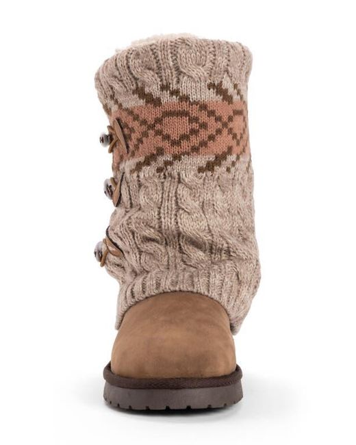 Muk Luks Cheryl Faux Fur Knit Boot in Brown | Lyst