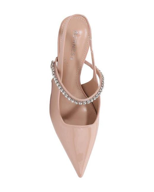BERNESS Camille Rhinestone Pointed Toe Slingback Pump in Pink | Lyst