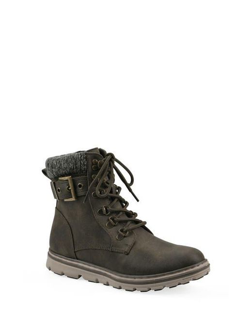 White Mountain Kimmie Knit Cuff Side Zip Boot in Black | Lyst