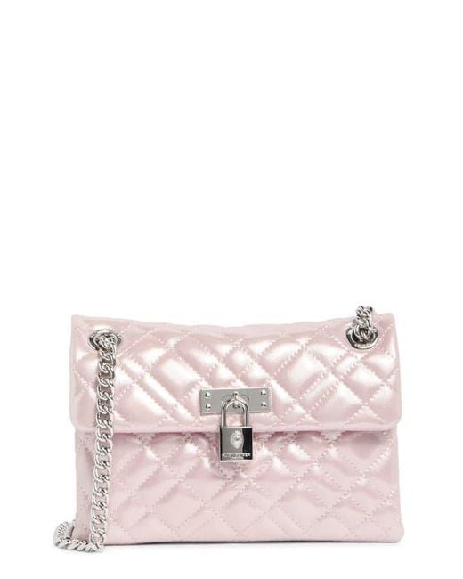 Kurt Geiger Mini Brixton Lock Leather Bag in Pink | Lyst