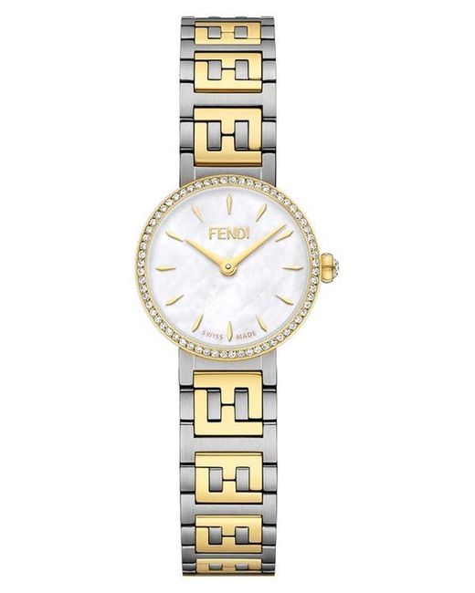 Fendi Diamond Accented Two-Tone Bracelet Watch in Metallic | Lyst