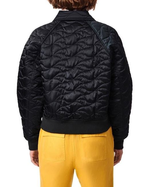 Bernardo Quilted Satin Jacket in Black | Lyst