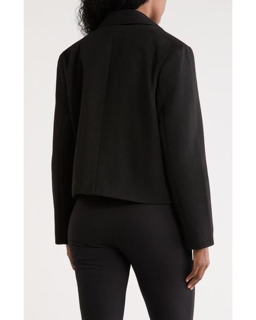 DKNY Crop Button Jacket in Black | Lyst