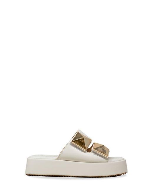 In Touch Footwear Pyramid Stud Platform Slide Sandal in White | Lyst