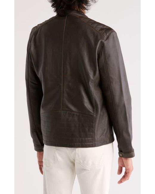 Frye Cafe Racer Leather Jacket in Black for Men | Lyst