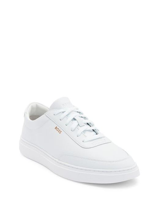 BOSS Kieran Tenn Low Top Sneaker in White for Men | Lyst