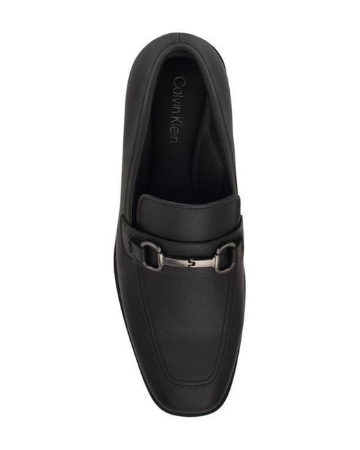 Calvin Klein Manik Buckle Saffiano Loafer in Black for Men | Lyst
