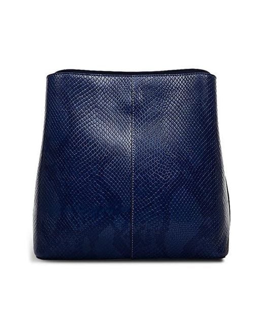 Radley Duke's Place Snake Embossed Medium Crossbody Bag in Blue | Lyst
