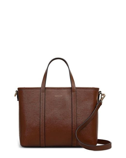 Radley Templeton Place Saffiano Leather Small Tote Bag in Brown | Lyst