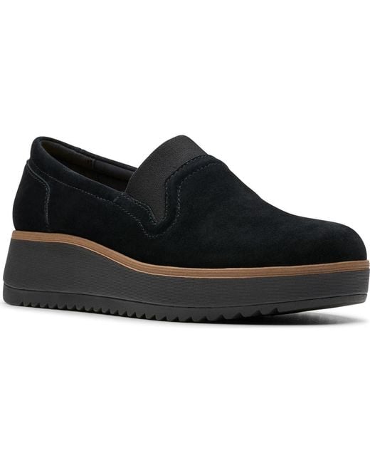 Clarks Zylah Sky Platform Loafer in Black | Lyst