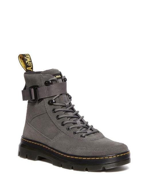 Dr. Martens Combs Tech Canvas & Suede Utility Boots in Black for Men | Lyst