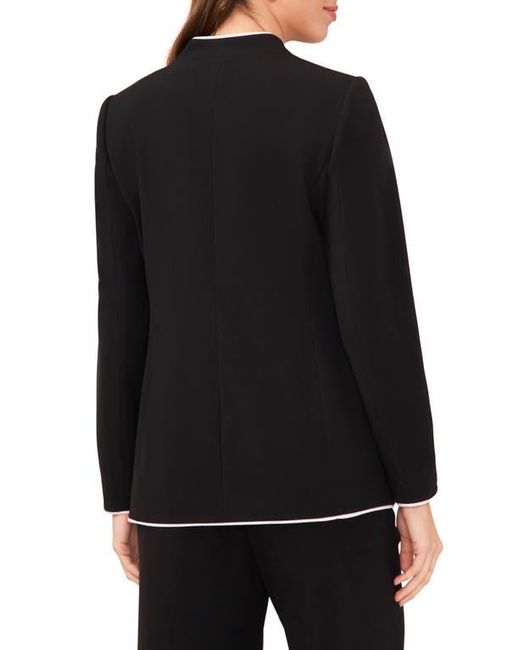 Halogen® Piped Trim Collarless Blazer in Black | Lyst