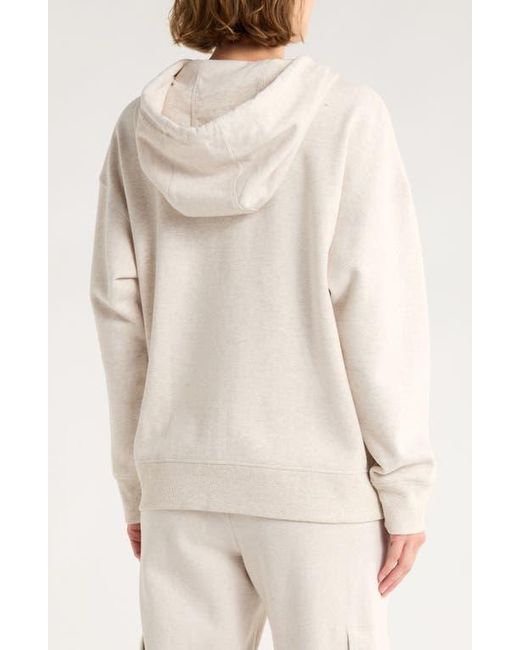 DKNY Mini Stud Logo Full Zip Hoodie in Natural | Lyst