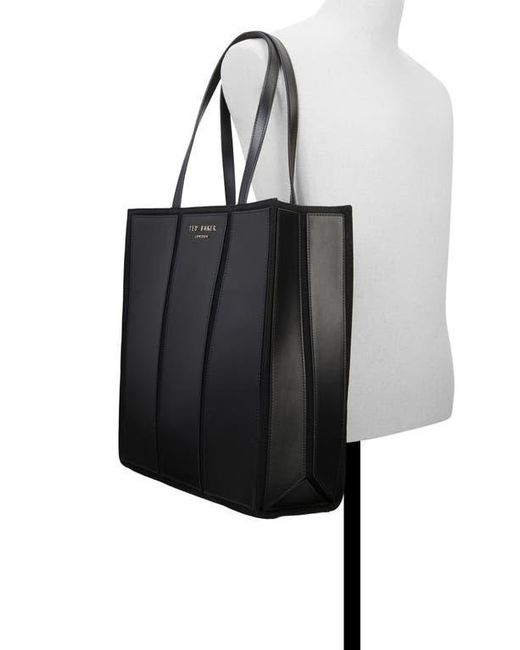 Ted Baker Ava Canvas & Leather Tote Bag in Black | Lyst
