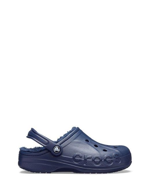 Crocs™ Baya Faux Fur Lined Clog Slipper in Blue | Lyst