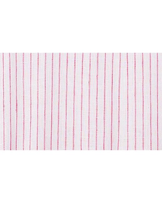 Frank & Eileen Stripe Linen Sleeveless Shirtdress in Pink | Lyst