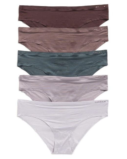 Danskin 5-Pack Bonded Shadow Stripe Bikinis in Purple | Lyst