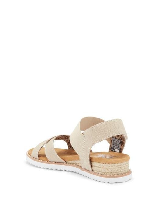 Skechers Desert Kiss Wedge Sandal in Natural | Lyst