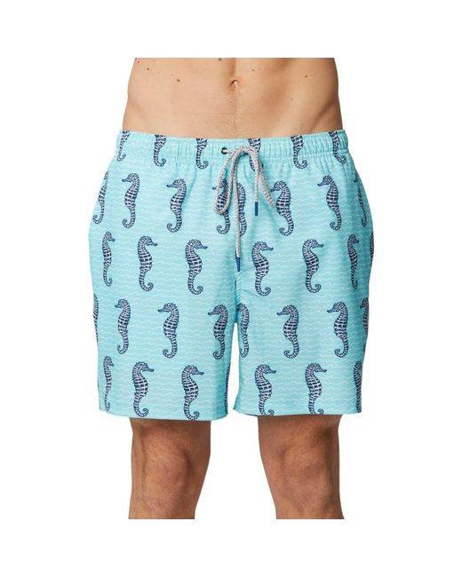 Rainforest Curled Tails Seahorse Stretch Swim Trunks in Blue for Men | Lyst