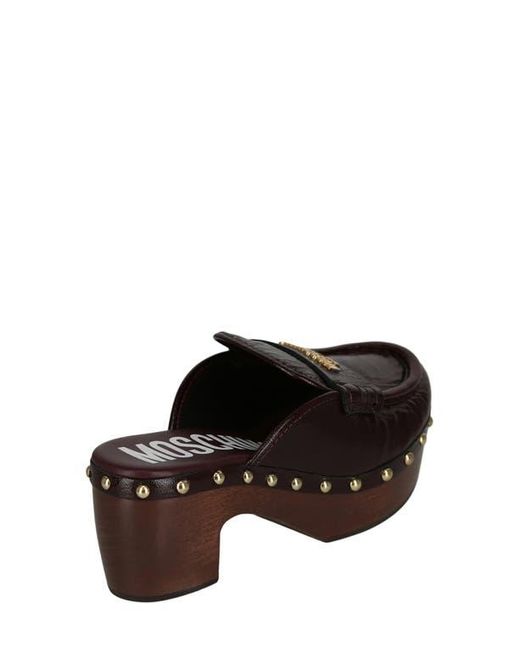 Moschino Patent Leather Platform Clog in Black | Lyst