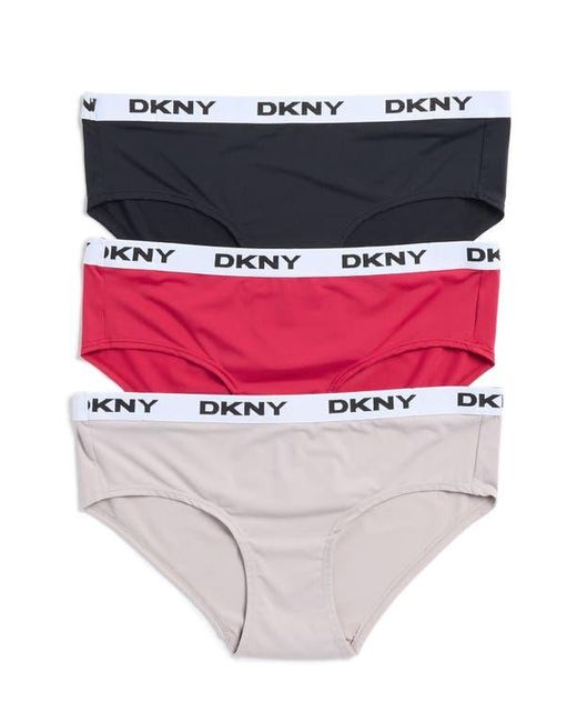 DKNY 3-Pack Assorted Contrast Logo Hipsters in Red | Lyst