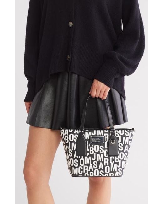 Marc Jacobs Jumbled Logo Small Tote Bag in Black | Lyst
