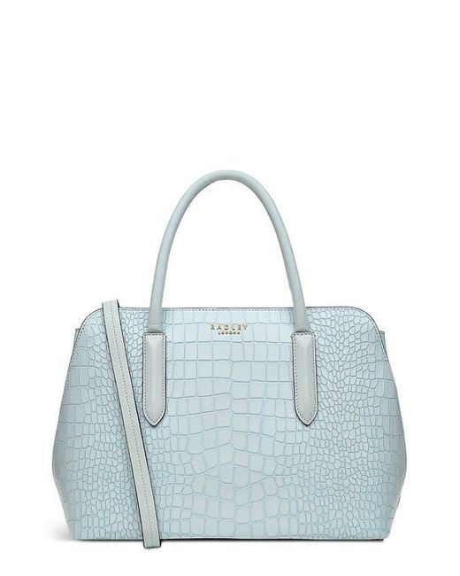 Radley Liverpool Street 2.0 Medium Croc Embossed Crossbody Bag in Blue ...