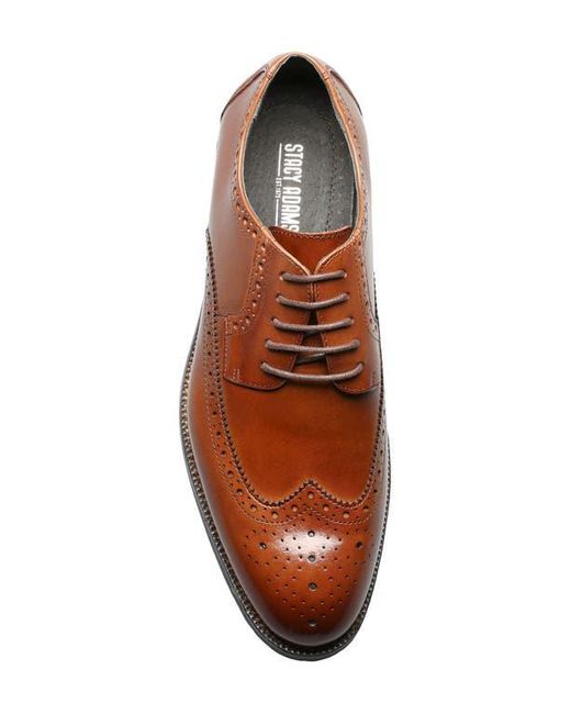 Stacy Adams Wingtip Leather Derby Shoes in Brown for Men | Lyst