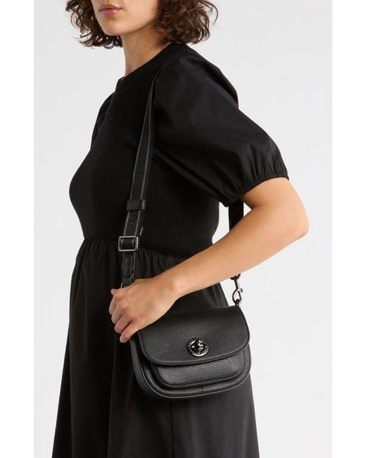 Marc Jacobs Small Dtm Signet Turnlock Saddle Bag in Black | Lyst