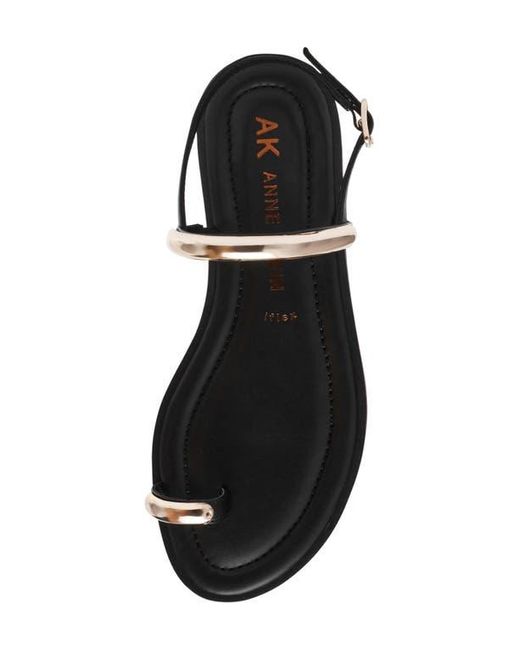 Anne Klein Kallian Toe Loop Sandal in Black | Lyst