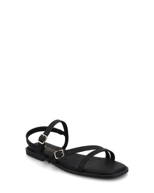Journee Collection Brianna Sandal in Black | Lyst