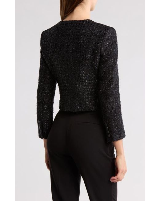 Veronica Beard Nathan Shimmer Tweed Jacket in Black | Lyst