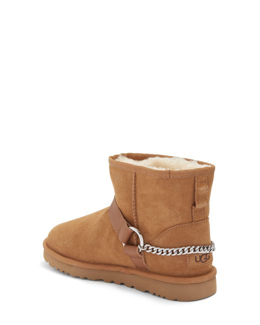 Ugg Mini Classic Logo Bootie In Brown Lyst