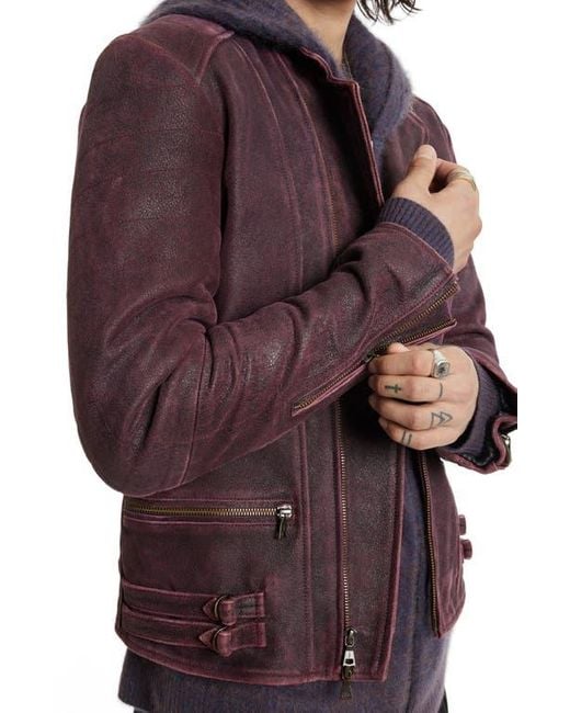John Varvatos Sullivan Racer Suede Jacket in Brown for Men | Lyst