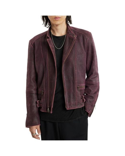 John Varvatos Sullivan Racer Suede Jacket in Brown for Men | Lyst