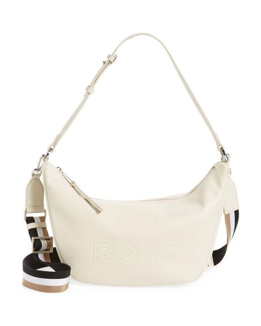 BOSS Large Addison Shoulder Bag in Natural | Lyst