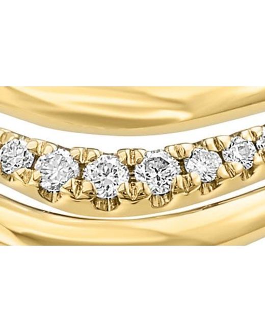 Effy 14K Diamond Wavy Band Ring in Metallic | Lyst
