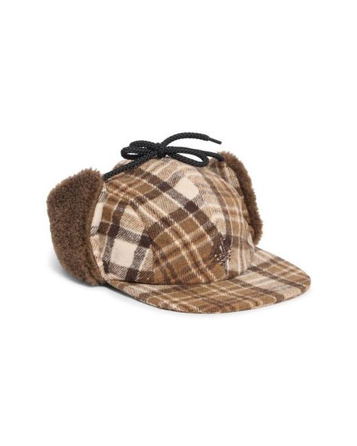 Rainforest Faux Shearling Flannel Trapper Hat in Brown for Men | Lyst