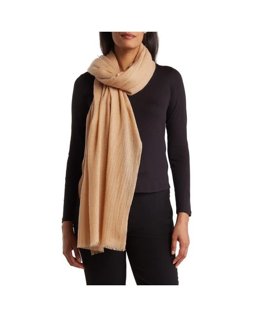 Amicale Cashmere Solid Wrap in Black | Lyst